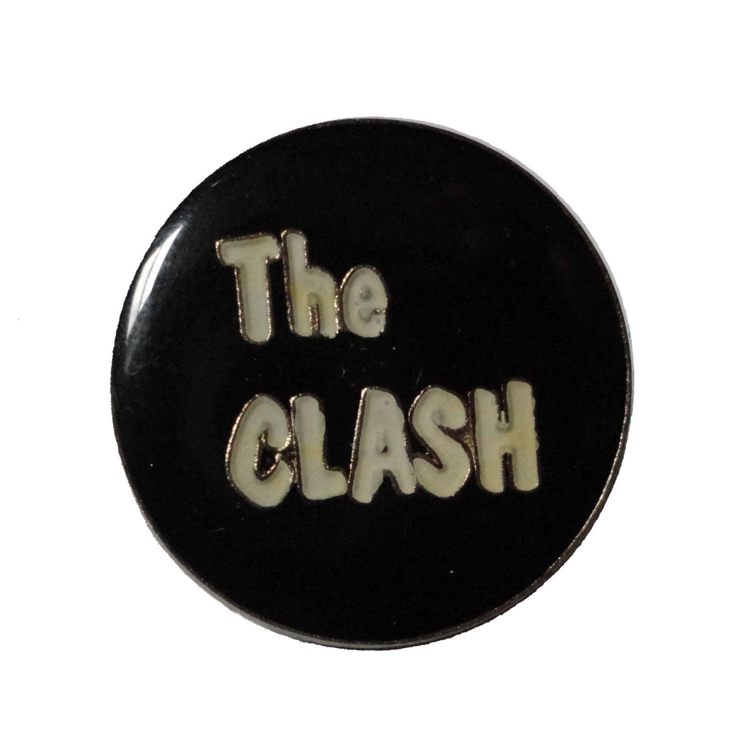 THE CLASH vintage enamel pin button London Calling Combat Rock
