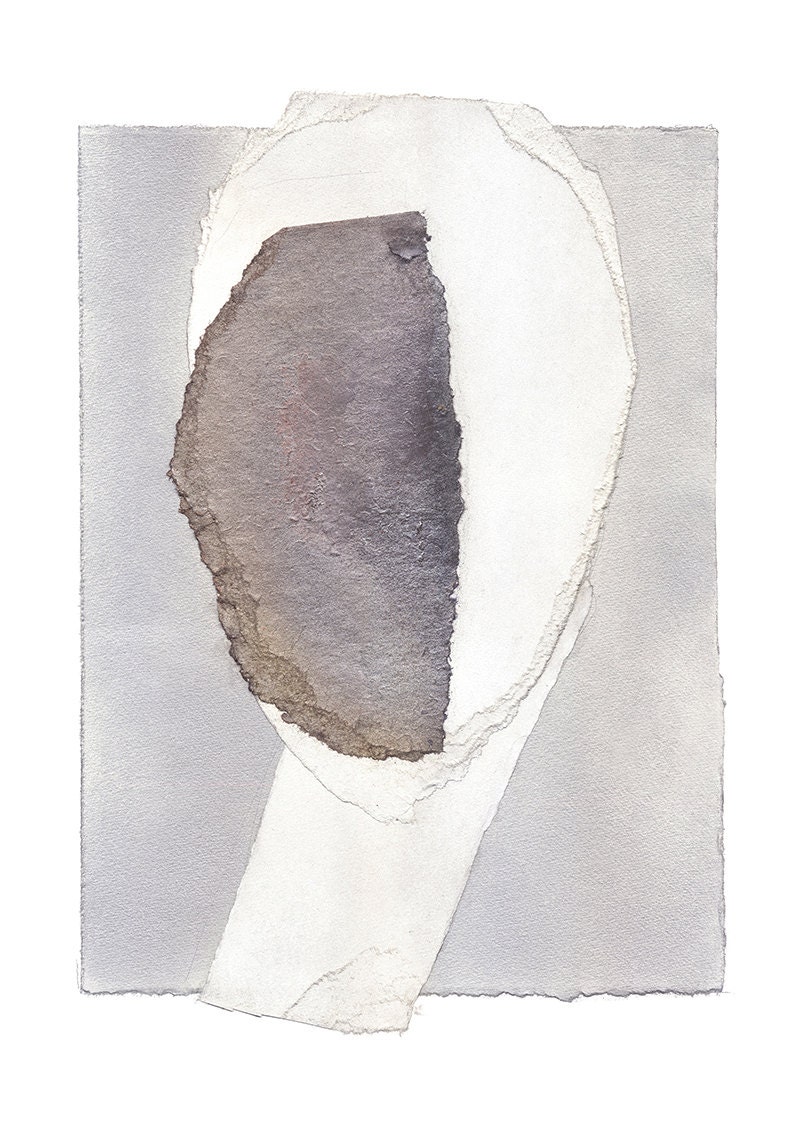 Minimalist Grey Art Print Abstract Artwork of Original by BorianaM