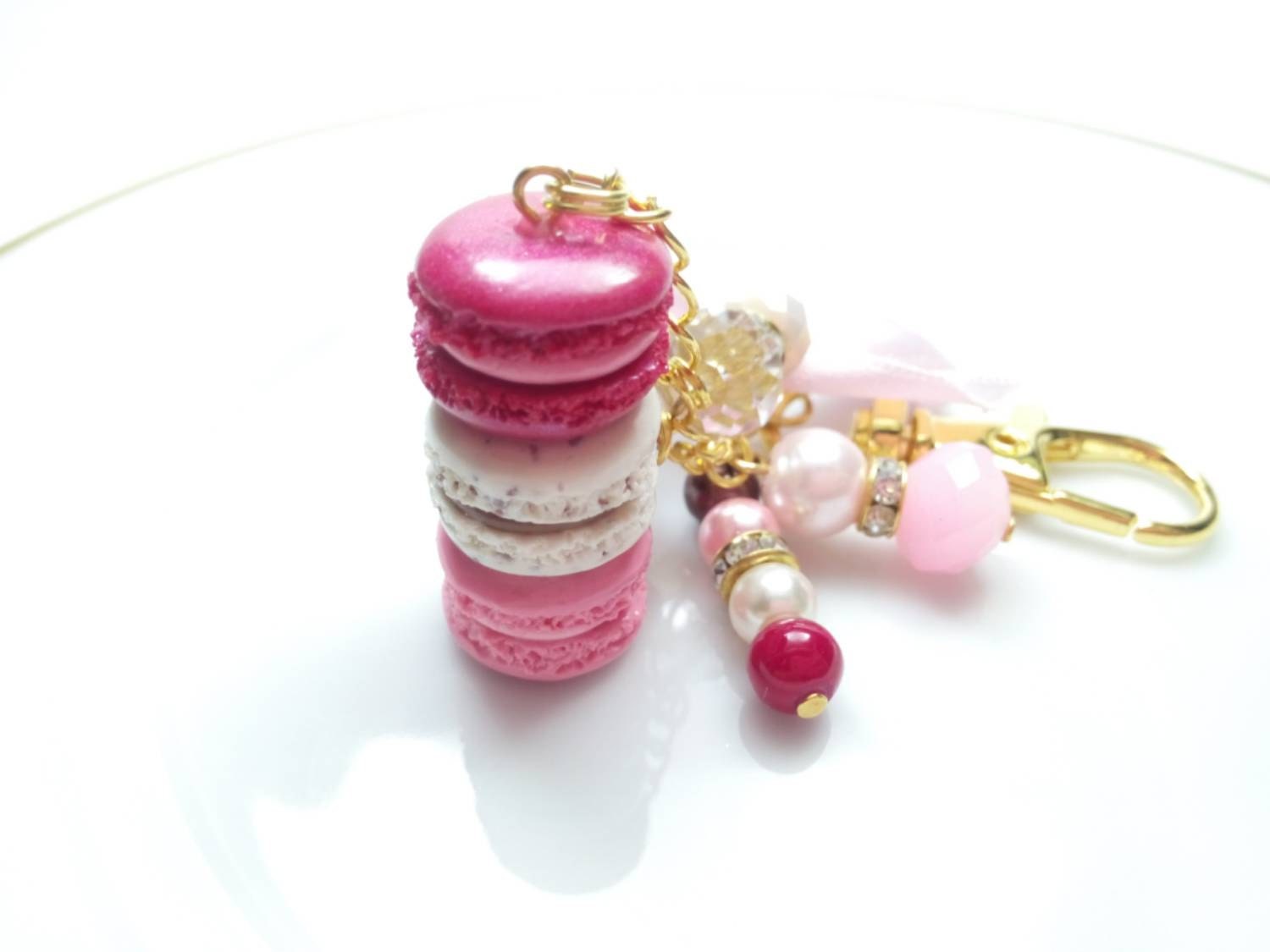 Pink Macaron Planner Charm French Macaron Keychain Kikkik
