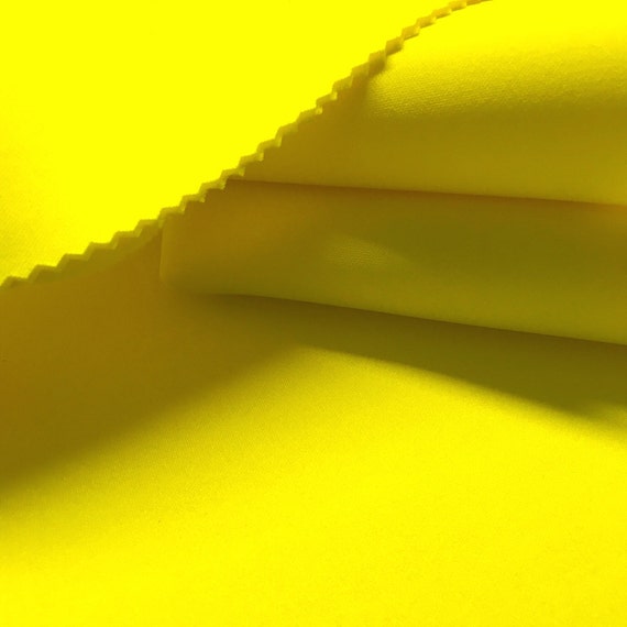 Neon Yellow Scuba Knit Fabric Neoprene Polyester Spandex Sold