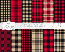 Unique plaid digital paper related items | Etsy