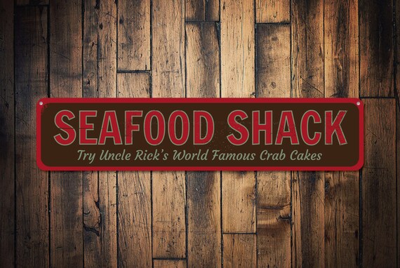 Seafood Shack Sign Personalized Beach House Restaurant Sign