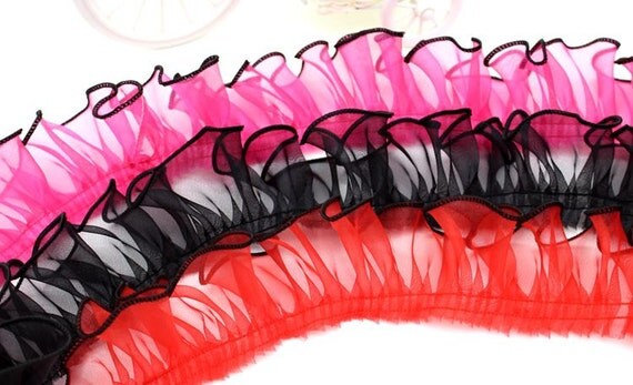 Chiffon Edge Pleated ruffle Ruffle Trim Fabric Tulle edge