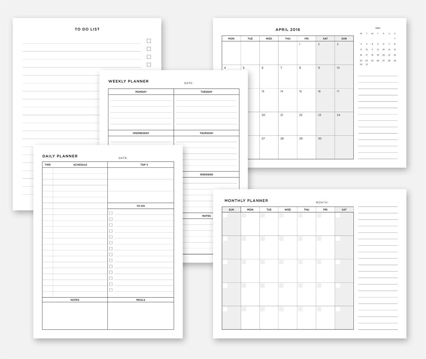 Printable Planner Kit Daily Planner Weekly by TheWickedWall