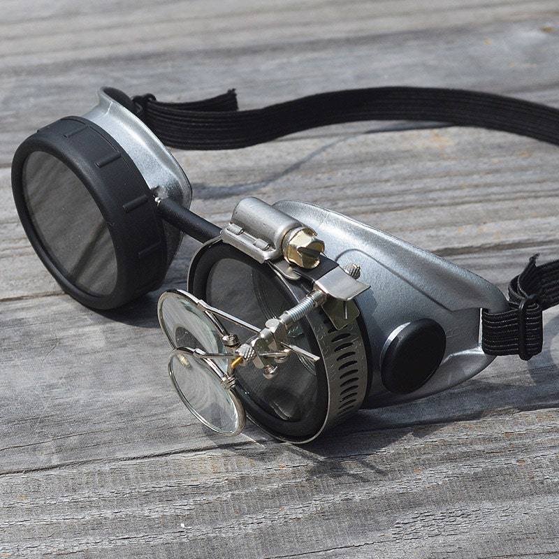 Steampunk Goggles Steampunk Goggles Silver Goggles Black