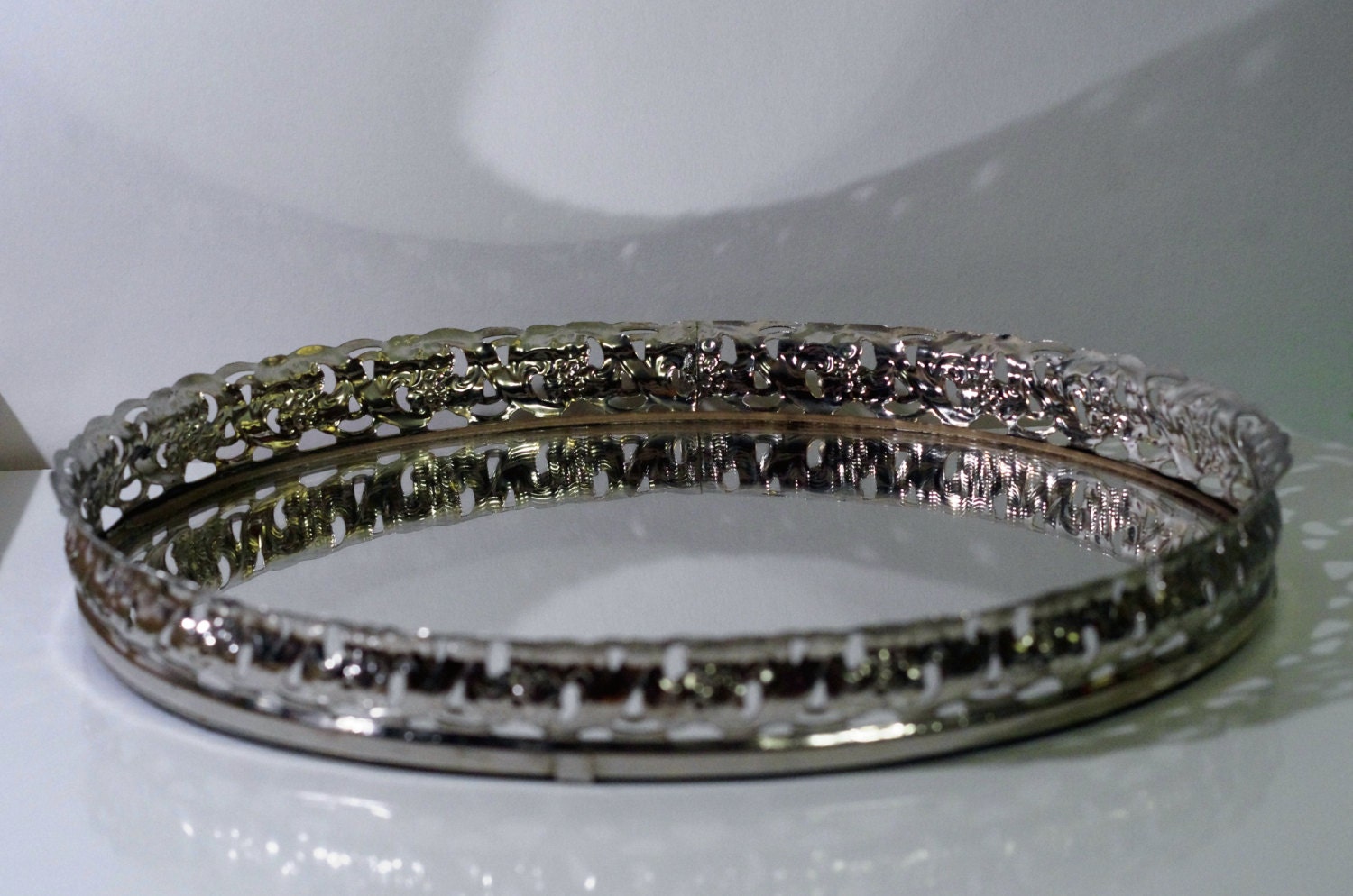 Vintage Mirrored Serving Tray – Oval Vanity Bar Tray, Serving Tray ...