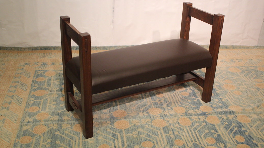 Craftsman Style Mission Solid Oak Leather Window Bench – Haute Juice