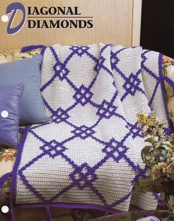 Diagonal Diamonds Annie's Attic Crochet Quilt & Afghan