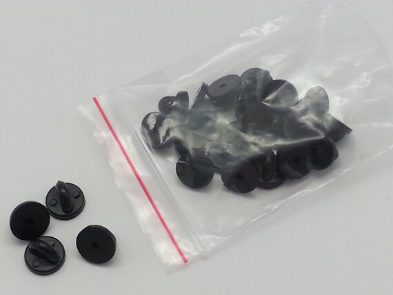Black Plastic Pin Backs Rubber pin backs by QualityLapelPins