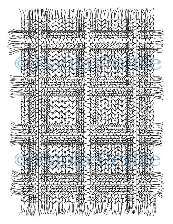 KNIT PLAID Coloring Page / Printable Coloring Page / Drawing