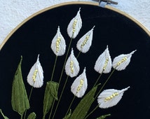 Unique lily embroidery related items | Etsy