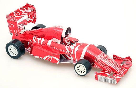 Tin Can F1 Car by ModernVintageGiftCo on Etsy