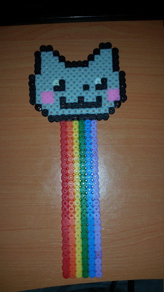 Items similar to Nyancat-Bookmark Pyssla/Hama Beads on Etsy