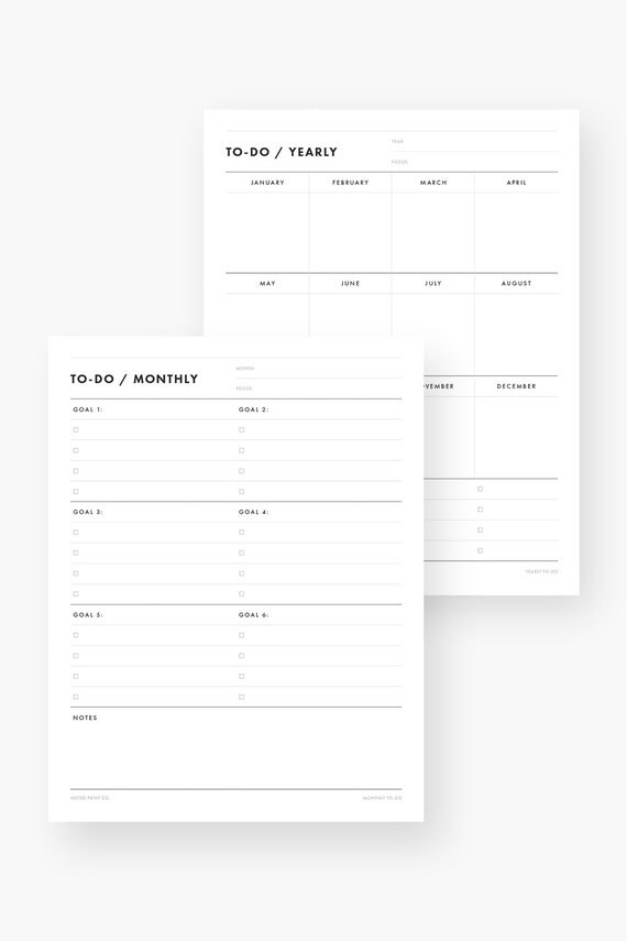 Minimalist Planner Bundle Printable PDF Instant Download