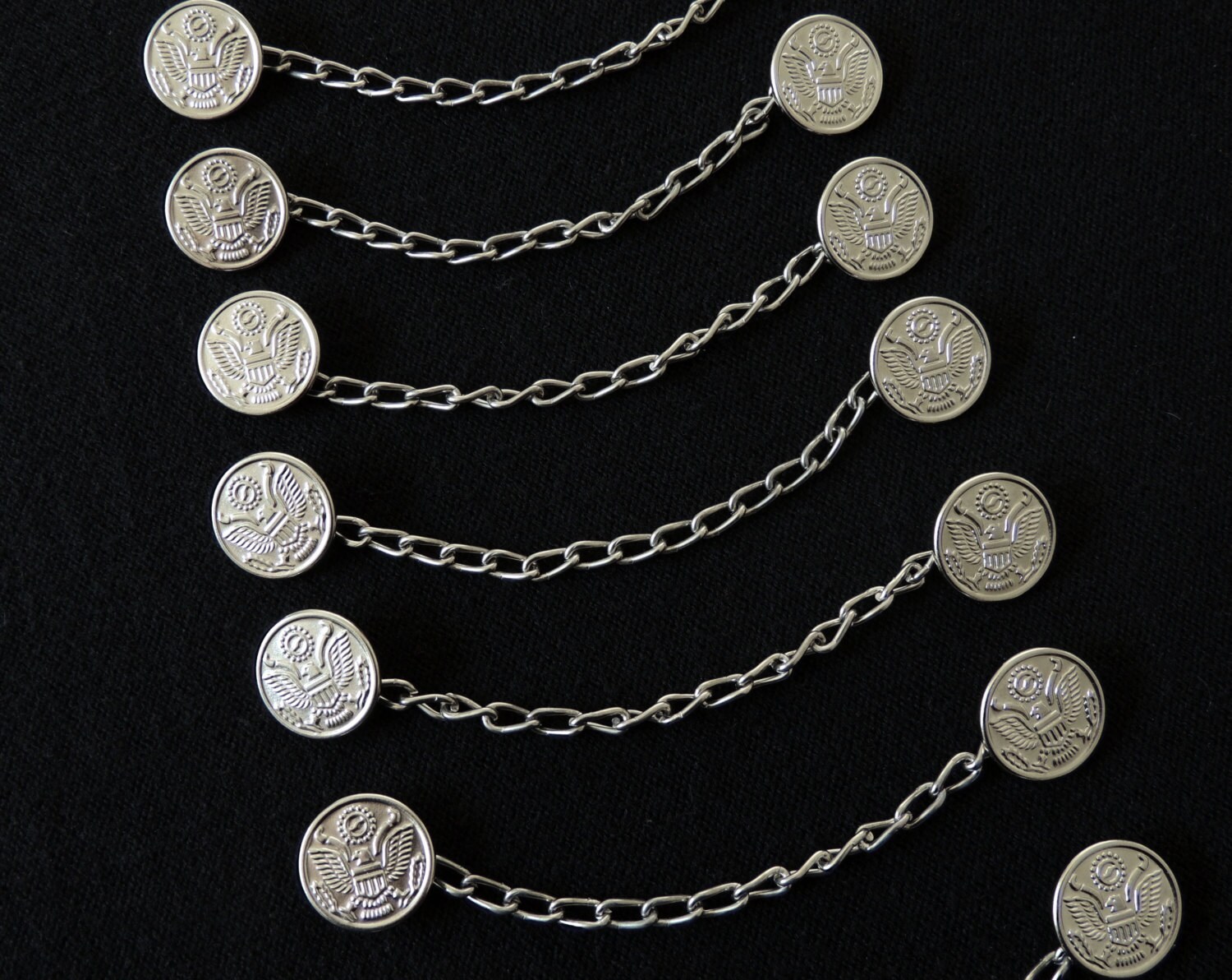 Mexican MARIACHI or Charro metal chain buttons