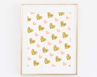 Gold heart printable | Etsy