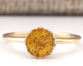 Orange sapphire ring | Etsy