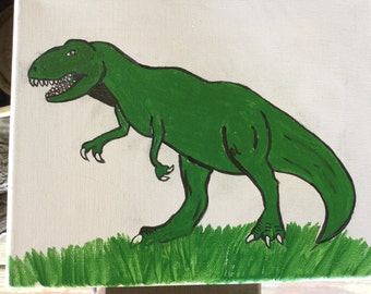 T rex painting | Etsy
