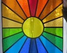 Unique stained glass sunset related items | Etsy