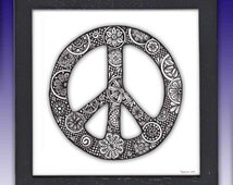 Popular items for peace sign print on Etsy