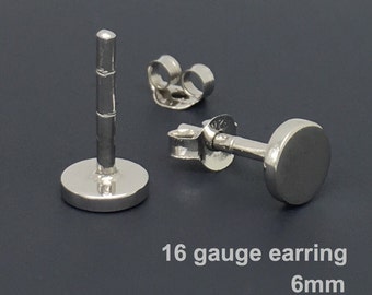 16 gauge bar stud earring 16G stud earring 16 by 360JewelsElite