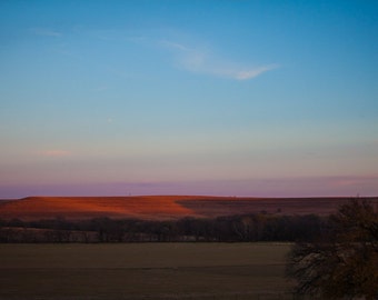 watercolor landscape Prairie Sunset art print