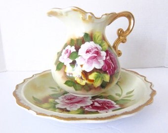 Unique pink rose pitcher related items | Etsy