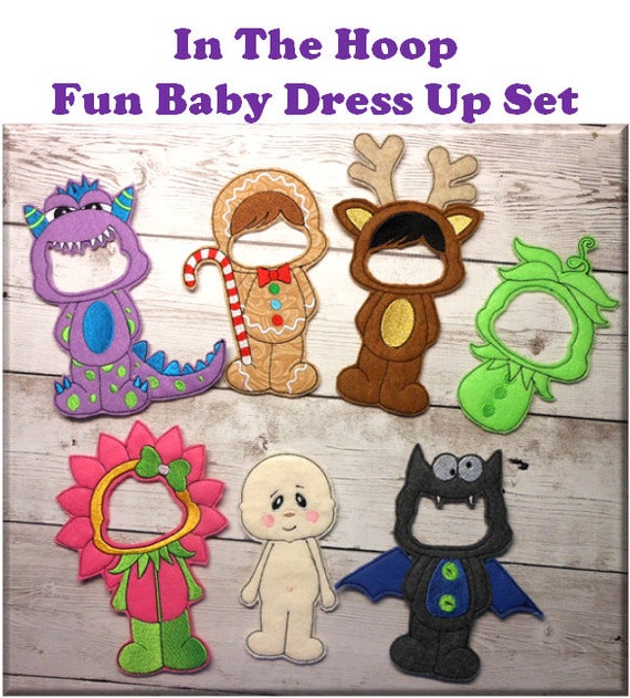 In The Hoop Baby Dress Up Embroidery Machine Design Set for