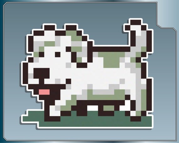 KING 8Bit Dog Sprite Vinyl Decal from Earthbound NES Sticker