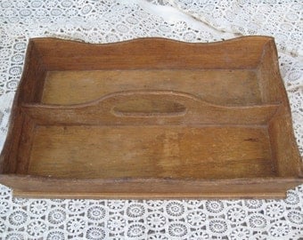 Wooden cutlery tray | Etsy