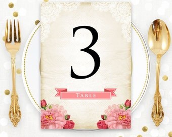 Retro table numbers | Etsy