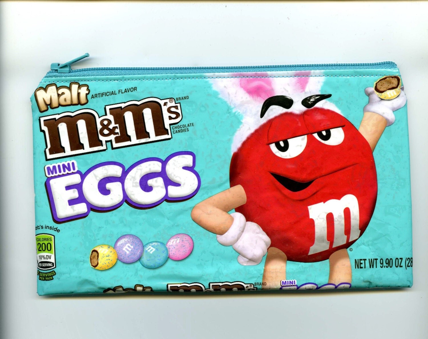 M&Ms Malt Mini Eggs Easter Candy Wrapper Up-cycled Zippered