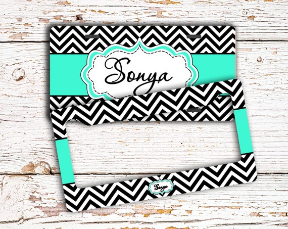 Custom front license plate or frame Monogrammed car tag Cute