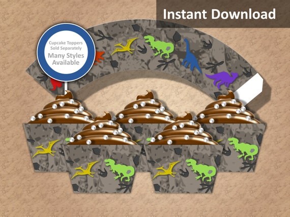 Dinosaur Cupcake Wrappers Dinosaur Party Decorations Dino