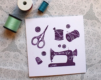 Sewing birthday card | Etsy