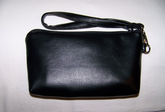 Elegant Black Clutch/Wristlet with Blue Wire by OscarsCreations