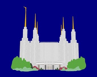 St George Utah Temple Embroidery Machine Design by OCDEmbroidery