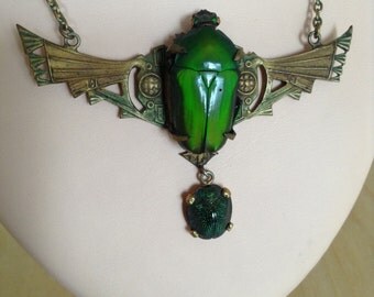 Scarab necklace | Etsy