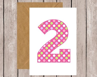 2nd birthday card | Etsy