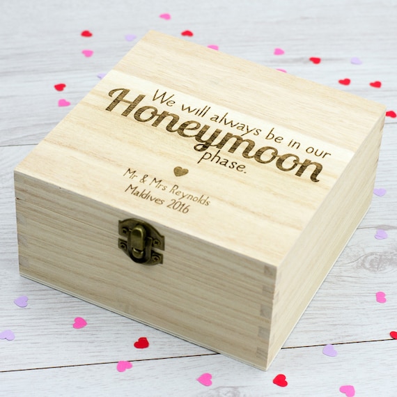 Honeymoon Keepsake Box Honeymoon Phase Personalised by Mirrorin