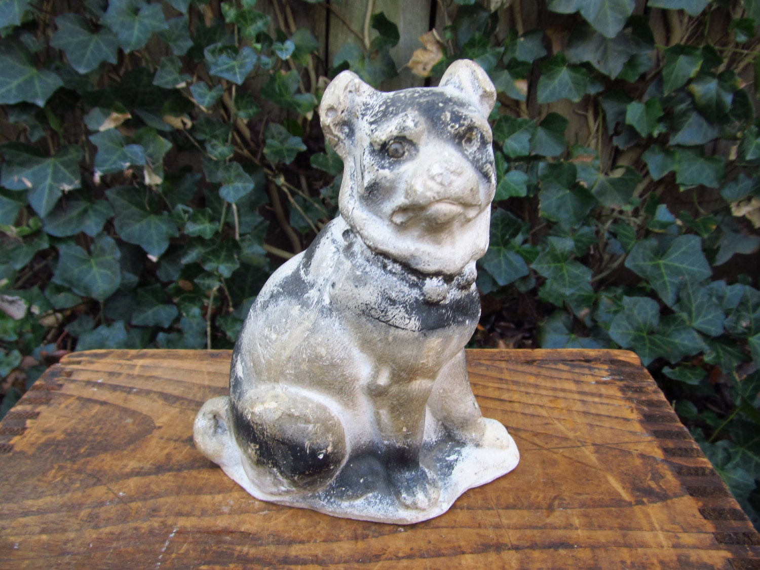 Vintage Chalkware Dog Satue Chalk Dog Figurine Carnival