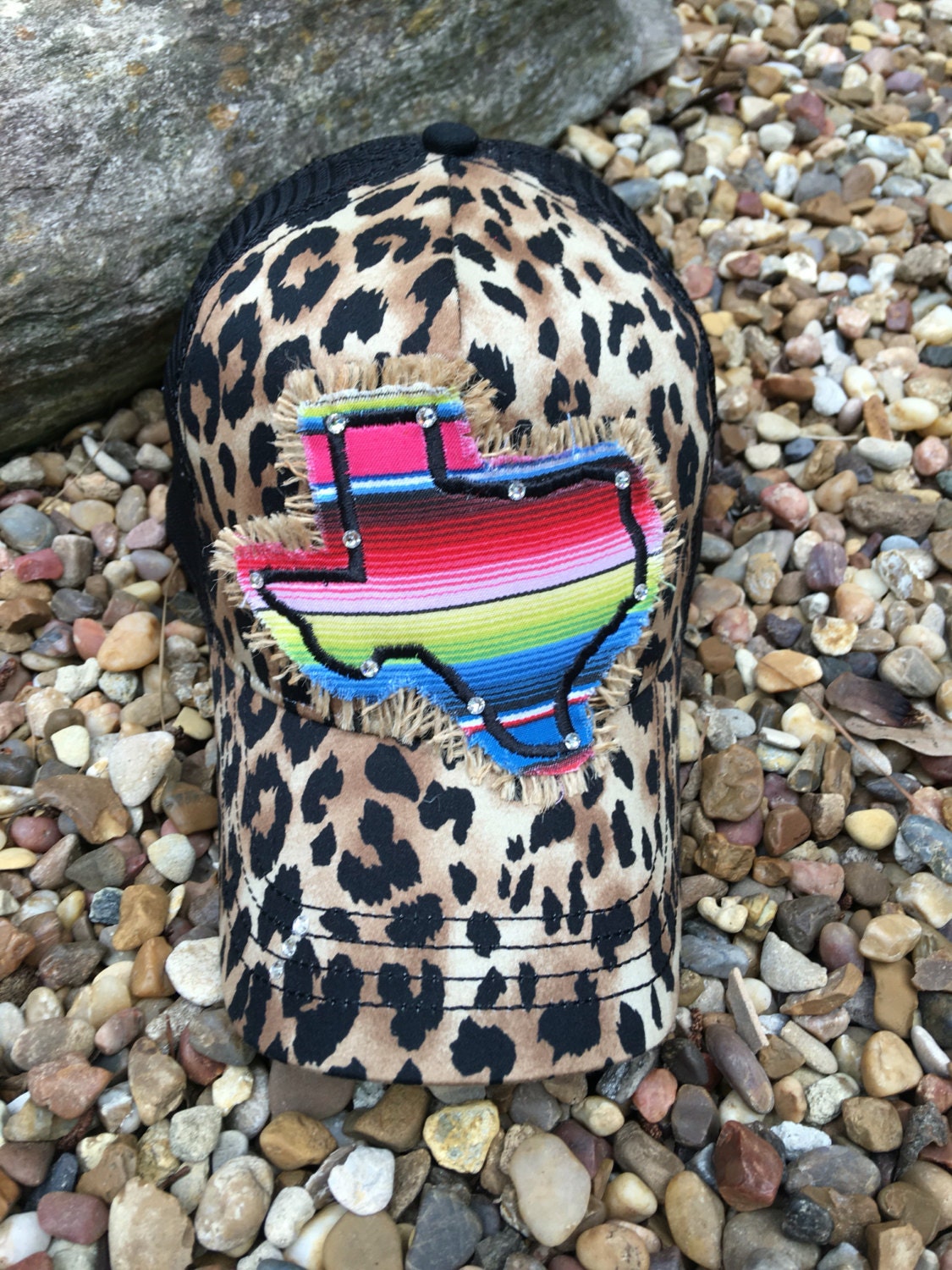 Texas Serape Leapard Print Trucker Hat Fiesta Serape Serape
