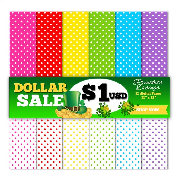 DOLLAR SALE Instant Download Mini Polka Dots by PrintkitsDesigns