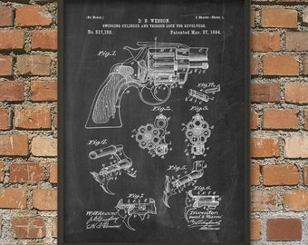 Ultimate Revolver Gun Patent Print Set of 6 Revolver Patents