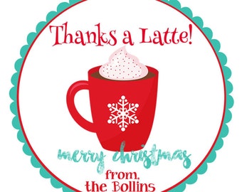 Thanks a latte tags | Etsy