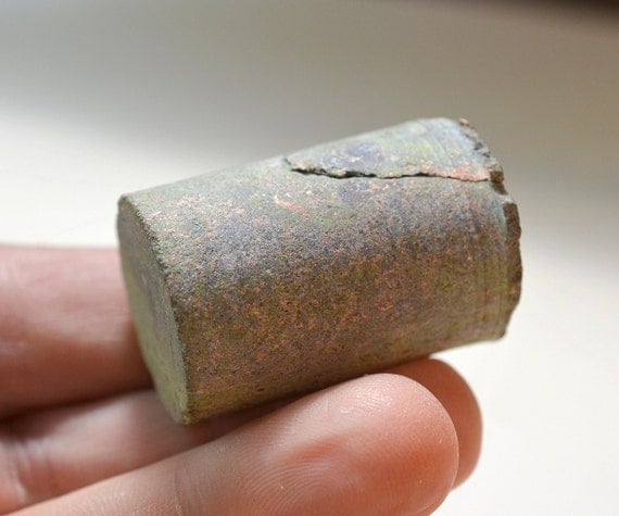 Rock Core Sample Containing Bright Copper from Upper Peninsula