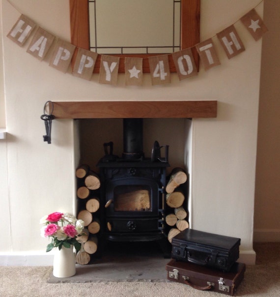 40th Birthday Bunting Banner. Vintage by VintageBuntingShop