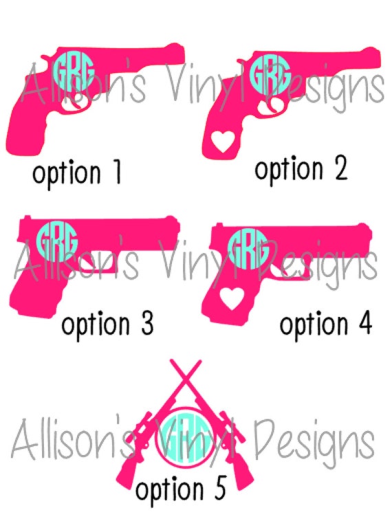 Monogram Gun Decal Gun Monogram Decal Monogram Car Decal