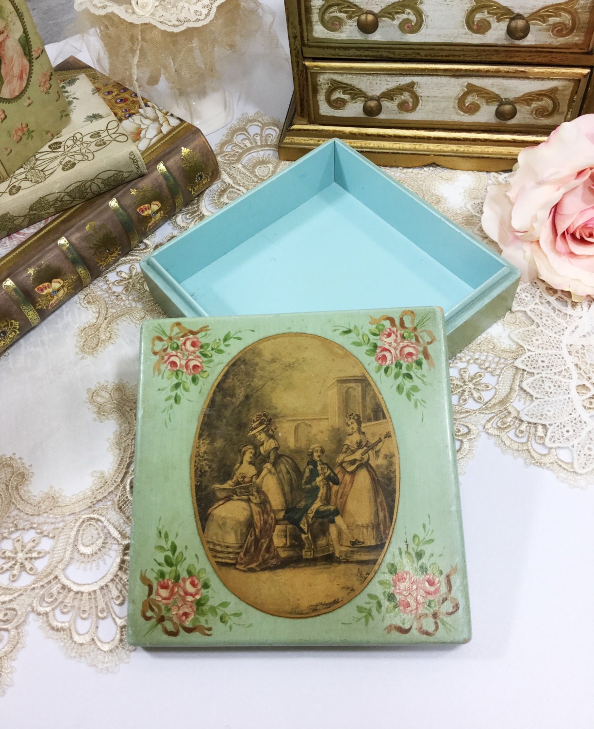 Victorian Scenic Gift Box, Jewlery Box, Trinket Box, Victorian Box ...