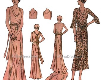 1938 Day or Evening Dress Pattern by EvaDress one of our most